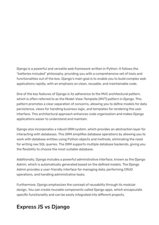 Express JS and Django Web Frameworks Analyzed | PDF