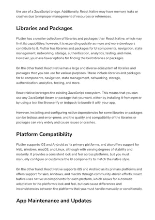 Performance, UI, and More: Flutter vs React Native Compared | PDF