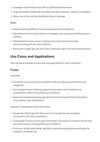 Performance, UI, and More: Flutter vs React Native Compared | PDF