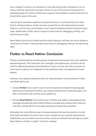 Performance, UI, and More: Flutter vs React Native Compared | PDF