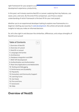 Deciding Between NestJS and Laravel: Syntax, Authentication, and Real-time Capabilities | PDF ...