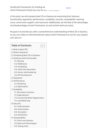 A Comparative Analysis of Express and Next JS | PDF