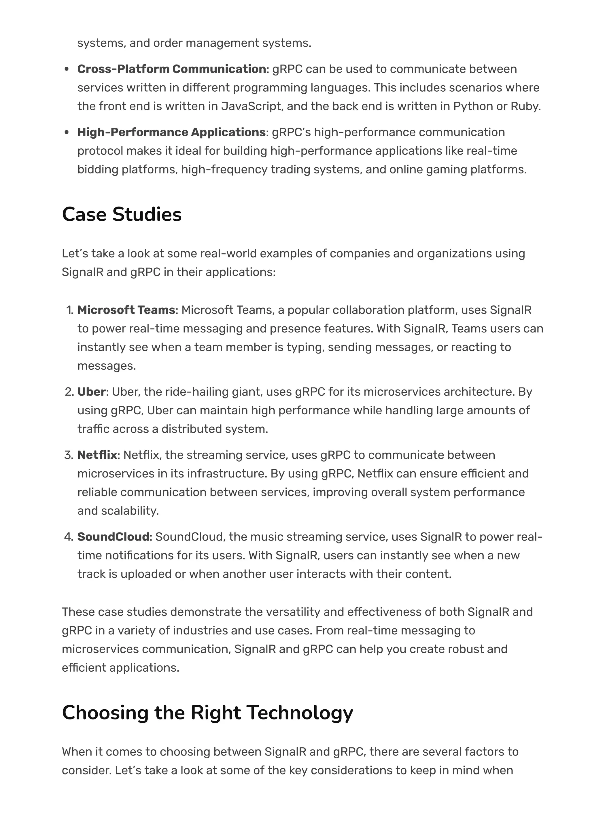 SignalR or gRPC: Choosing the Right Technology for Real-Time ...