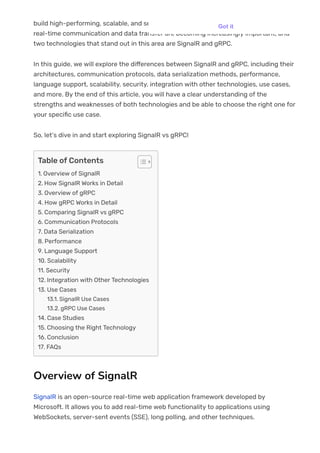 SignalR or gRPC: Choosing the Right Technology for Real-Time ...