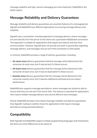 SignalR or RabbitMQ: Which is the better messaging tool? | PDF