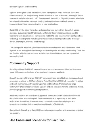 SignalR or RabbitMQ: Which is the better messaging tool? | PDF