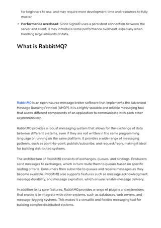 SignalR or RabbitMQ: Which is the better messaging tool? | PDF