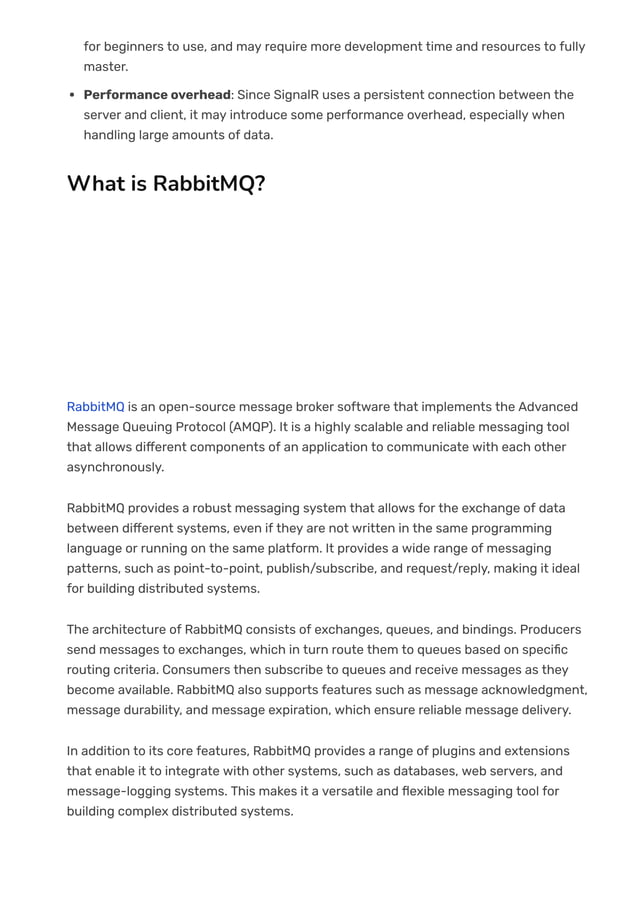 SignalR or RabbitMQ: Which is the better messaging tool? | PDF