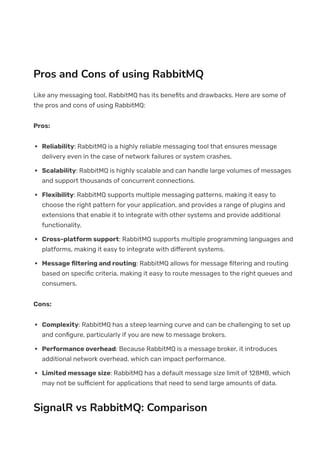 SignalR or RabbitMQ: Which is the better messaging tool? | PDF