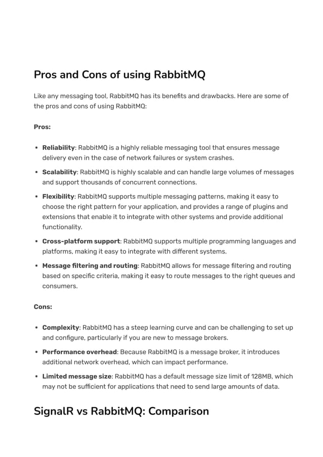 SignalR or RabbitMQ: Which is the better messaging tool? | PDF