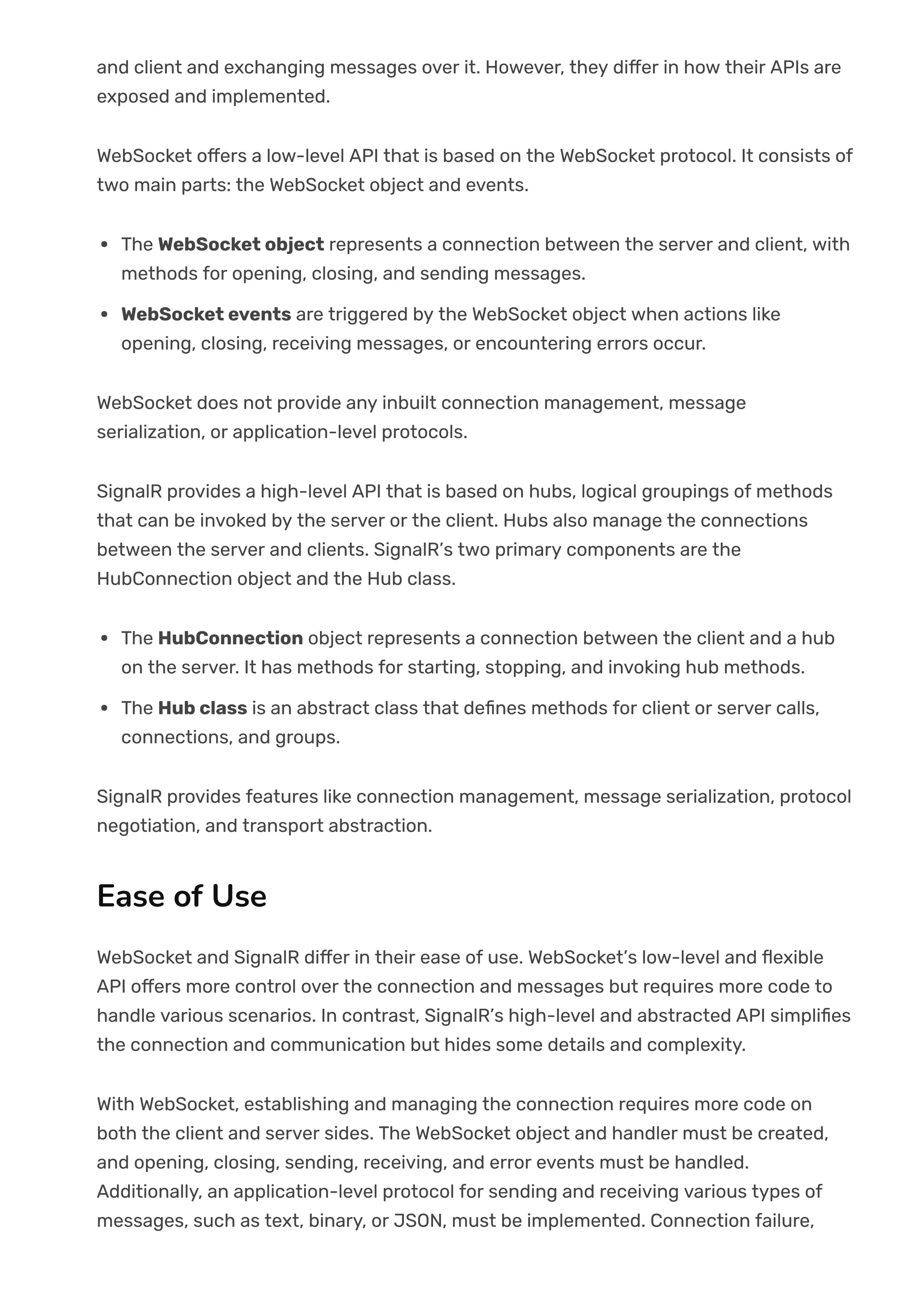 An In Depth Comparison Of Websocket And Signalr Pros Cons And Use Cases Pdf Web