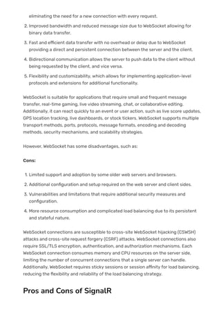 An In-Depth Comparison of WebSocket and SignalR: Pros, Cons, and Use ...