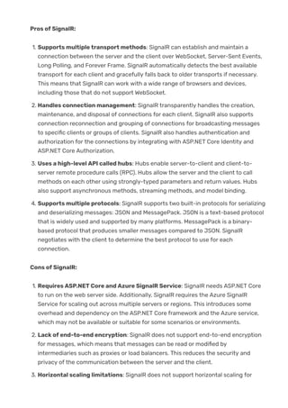 An In-Depth Comparison of WebSocket and SignalR: Pros, Cons, and Use Cases | PDF | Web ...