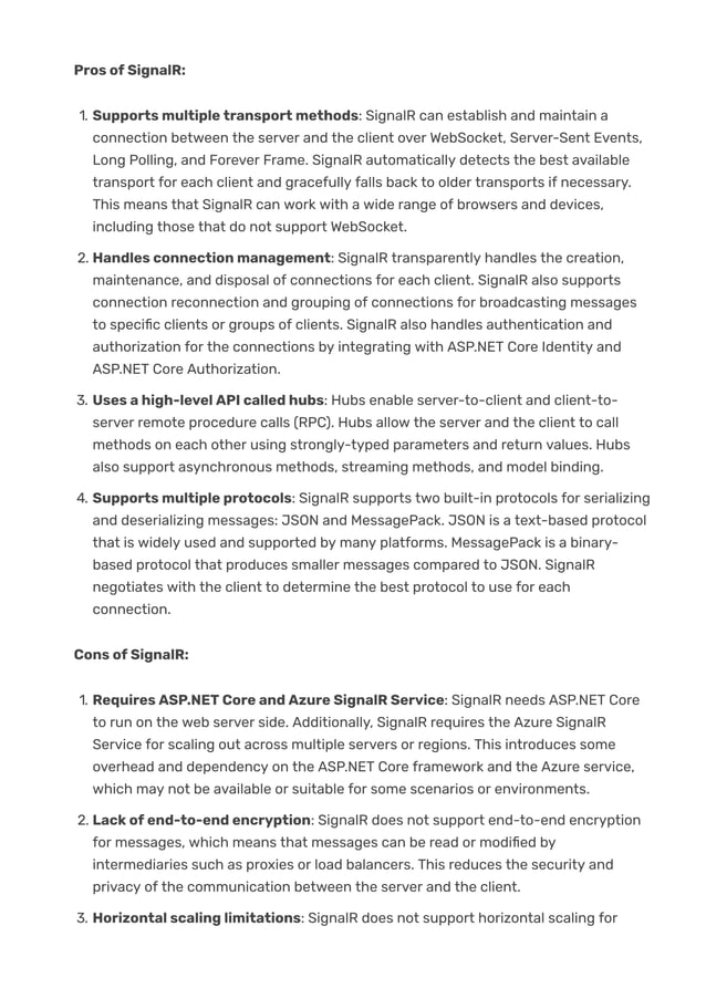 An In-Depth Comparison of WebSocket and SignalR: Pros, Cons, and Use ...