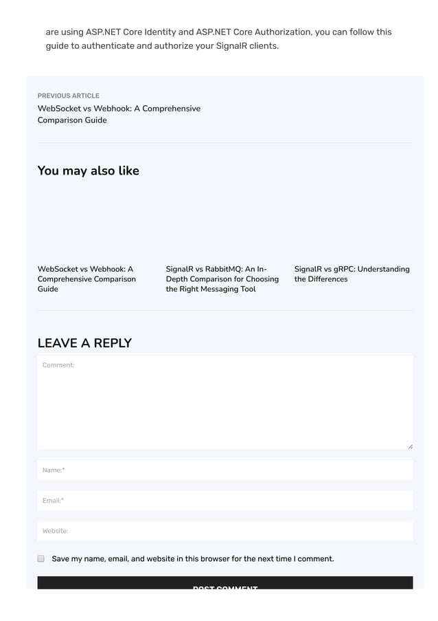 An In Depth Comparison Of Websocket And Signalr Pros Cons And Use Cases Pdf Web
