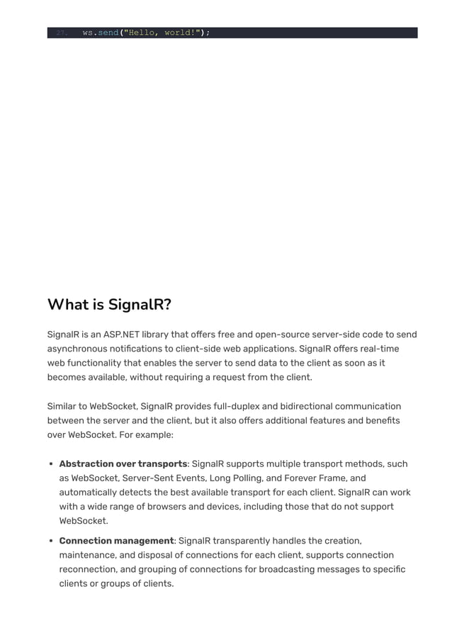 An In Depth Comparison Of Websocket And Signalr Pros Cons And Use Cases Pdf Web