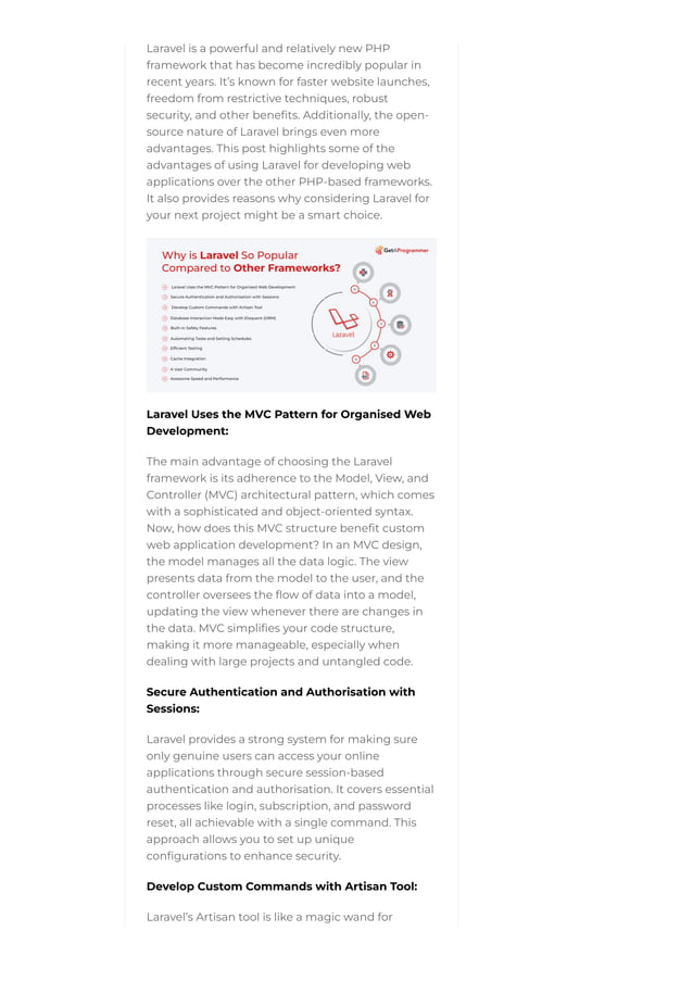 Reasons Why Laravel is Better Over the PHP Frameworks | PDF