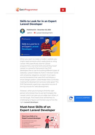 Skills to Look for in an Expert Laravel Developer | PDF