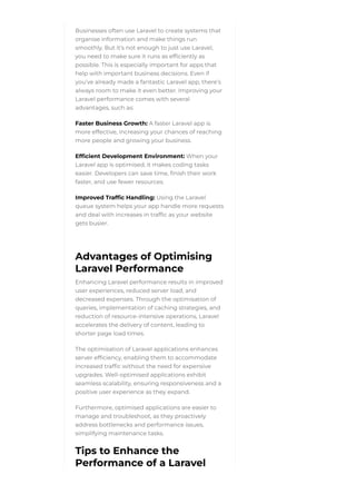 8 Ways To Optimise The Performance Of Your Laravel App | PDF