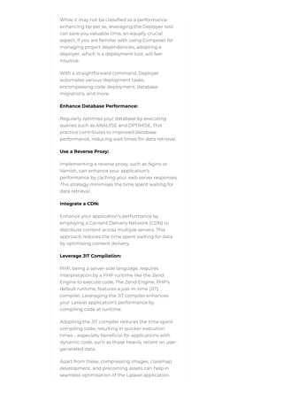 8 Ways To Optimise The Performance Of Your Laravel App | PDF