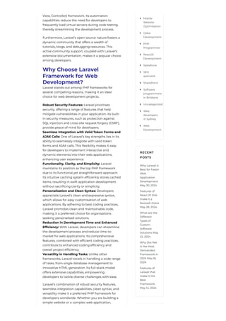 Why Laravel is Best for Faster Web Application Development | PDF