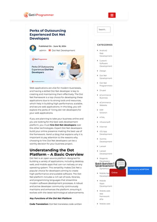 Perks of Outsourcing Experienced Dot Net Developers | PDF