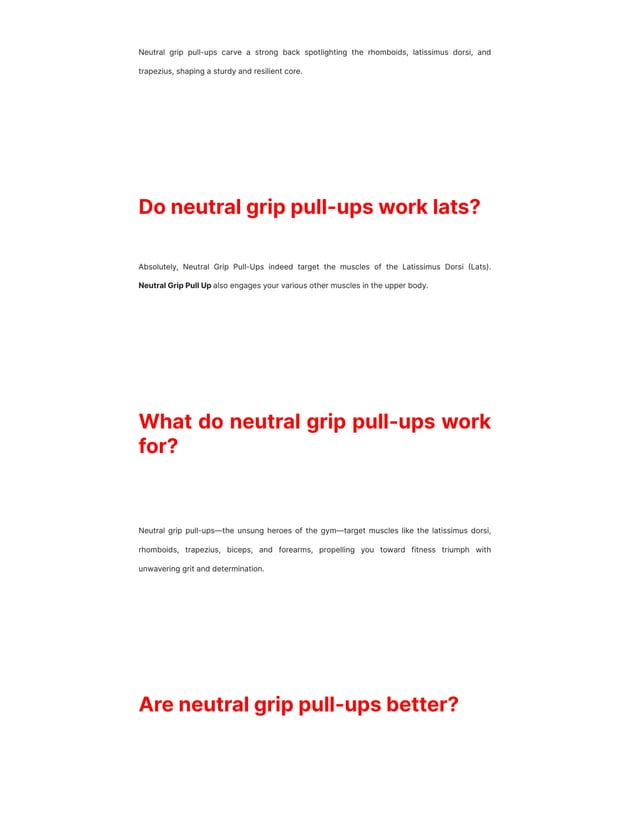 What muscles do neutral grip pull-ups work: Neutral grip pull up ...