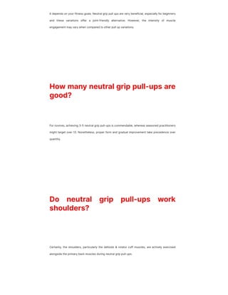 What muscles do neutral grip pull-ups work: Neutral grip pull up ...