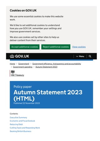 Policy paper Autumn Statement 2023 (HTML) | PDF