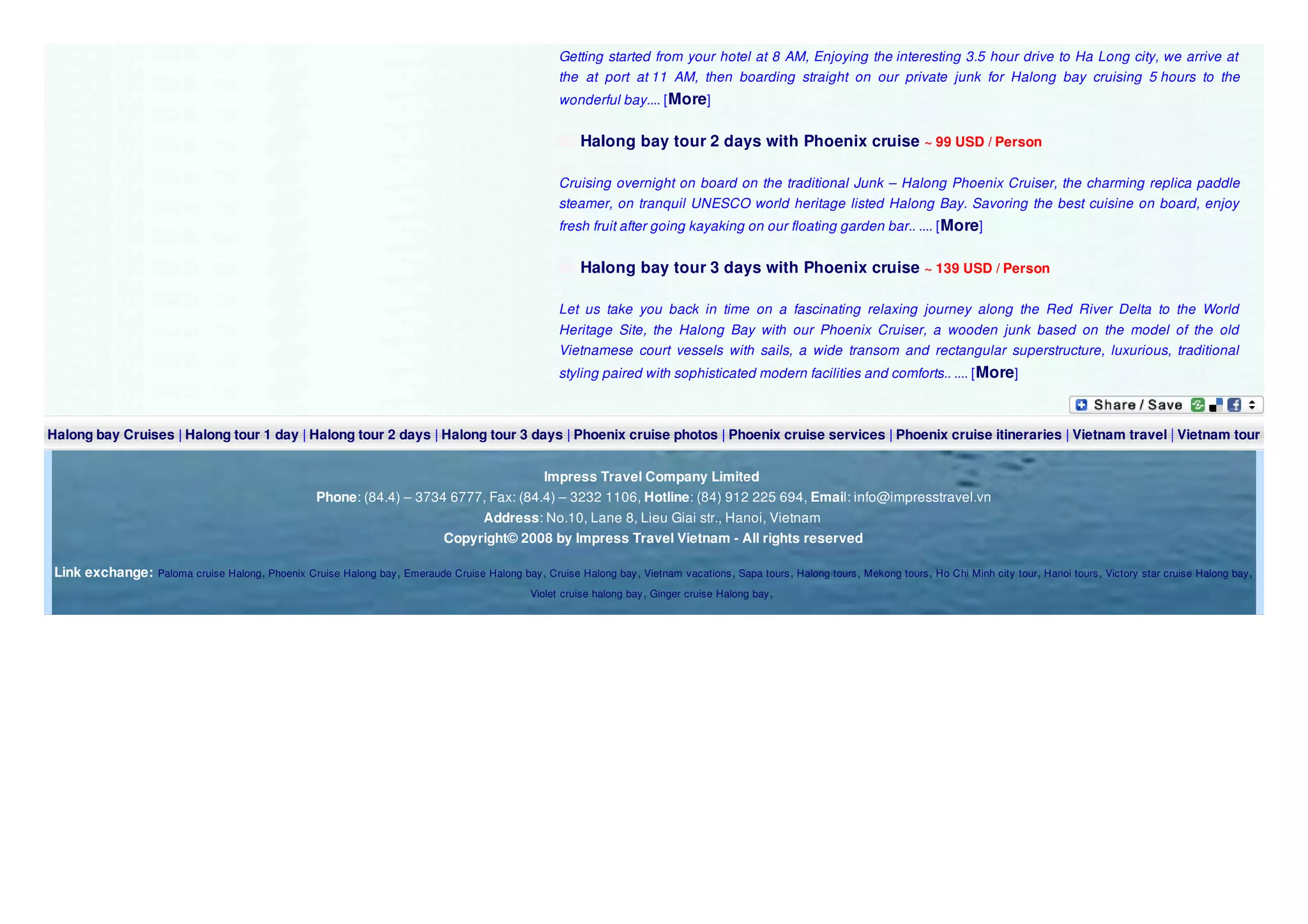 Halong phoenix cruise, Phoenix cruise Halong | PDF | Cruises | Travel Type