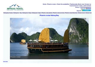 Halong phoenix cruise, Phoenix cruise Halong | PDF | Cruises | Travel Type