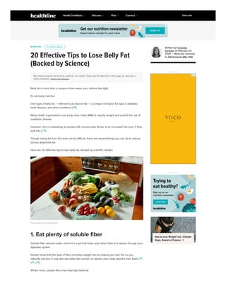 20 Effective Tips to Lose Belly Fat | PDF | Digestive Disorders | Diseases and Conditions