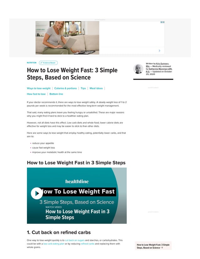3 simple steps to lose weight | PDF | Weight Loss | Healthy Living