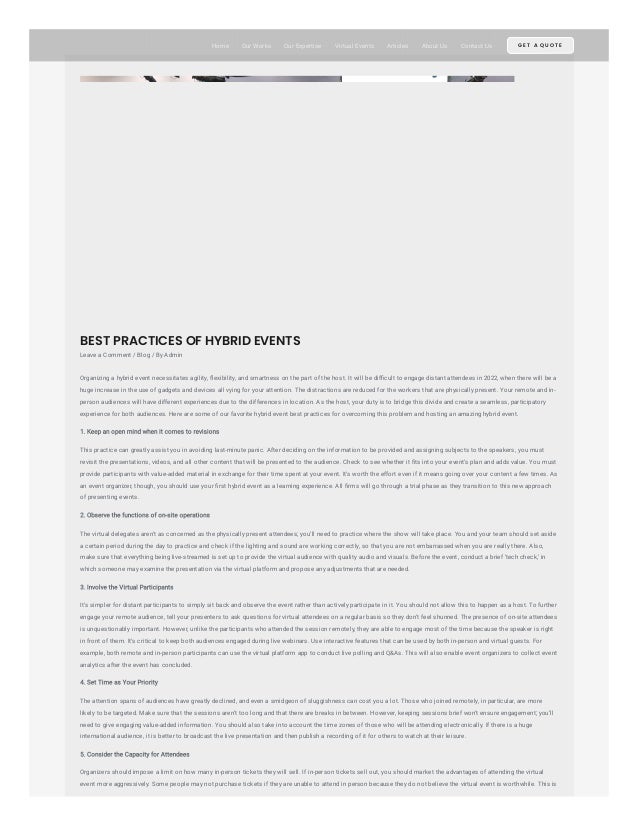 BEST PRACTICES OF HYBRID EVENTS | PDF