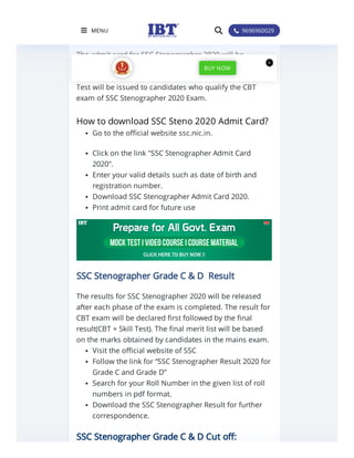 SSC Stenographer 2020 | PDF