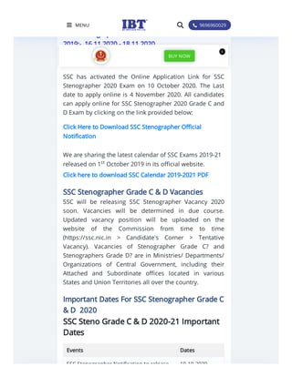 SSC Stenographer 2020 | PDF