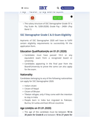 SSC Stenographer 2020 | PDF