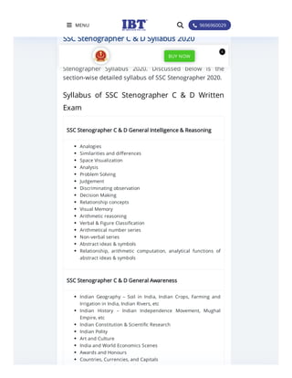 SSC Stenographer 2020 | PDF
