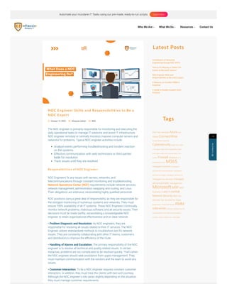 NOC Engineer Skills and Responsibilities to Be a NOC Expert | PDF