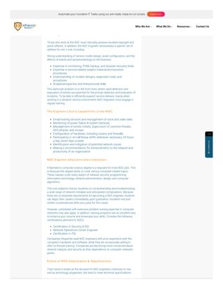 NOC Engineer Skills and Responsibilities to Be a NOC Expert | PDF