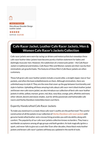 Cafe Racer Jackets - Ultimate Guide For Cafe Racers | PDF | Women\'s ...