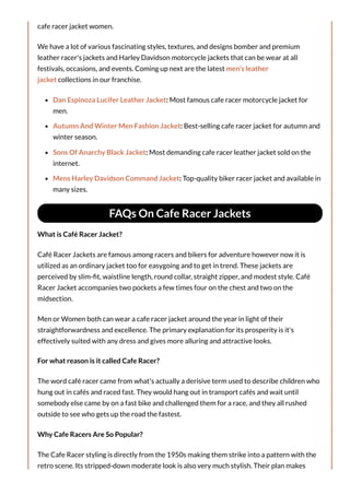 Cafe Racer Jackets - Ultimate Guide For Cafe Racers | PDF | Women\'s ...