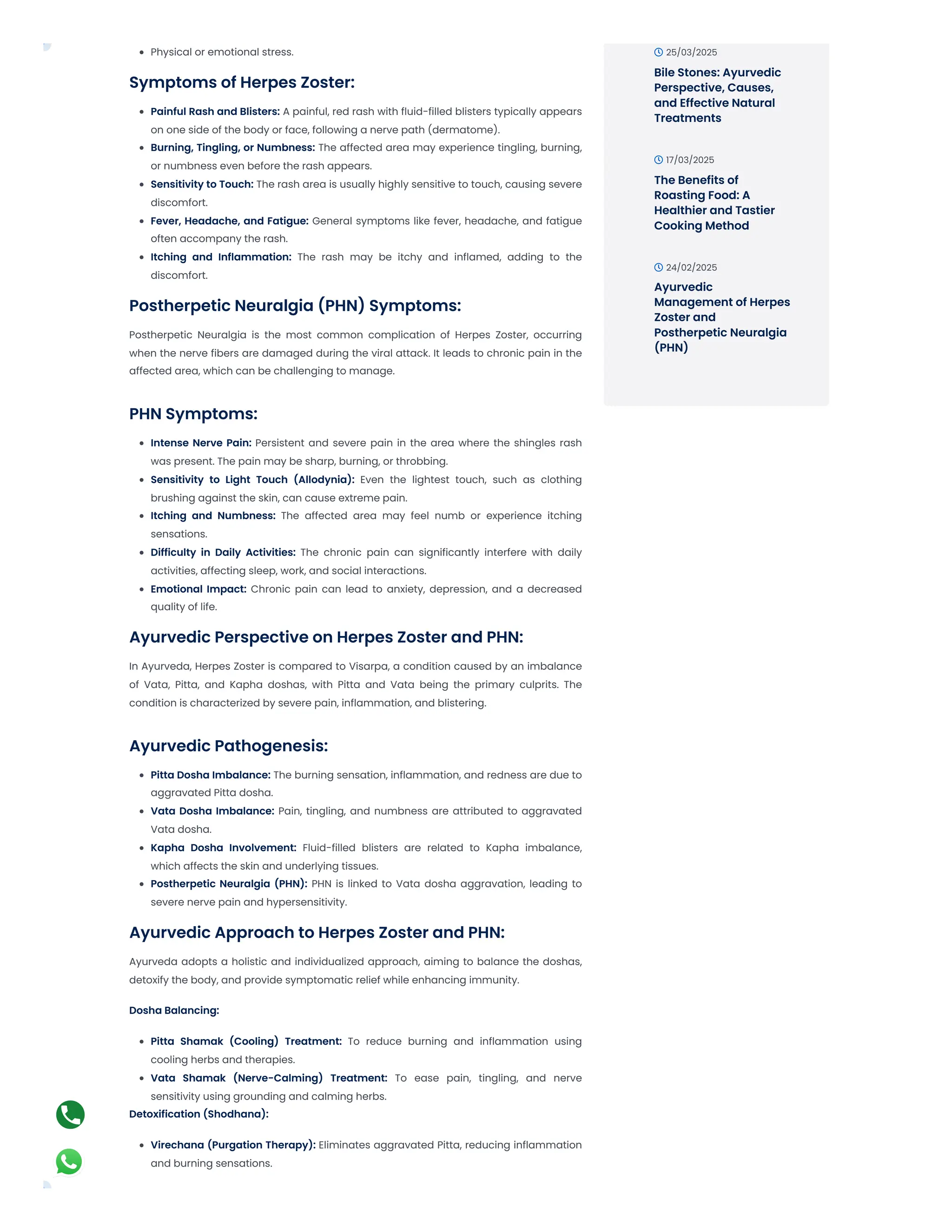 Ayurvedic Management of Herpes Zoster and Postherpetic Neuralgia (PHN) | PDF