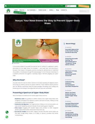Nasya: Your Nose Knows the Way to Prevent Upper-Body Woes- Dr. Manoj ...