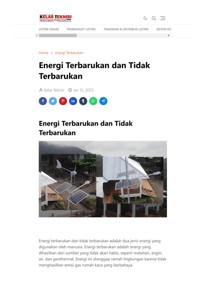 Energi Terbarukan dan Tidak Terbarukan | PDF