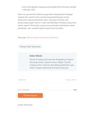 Energi Terbarukan dan Tidak Terbarukan | PDF