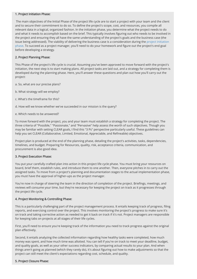 Understand the Project Cycle Management & Its Phases Introduction | PDF ...