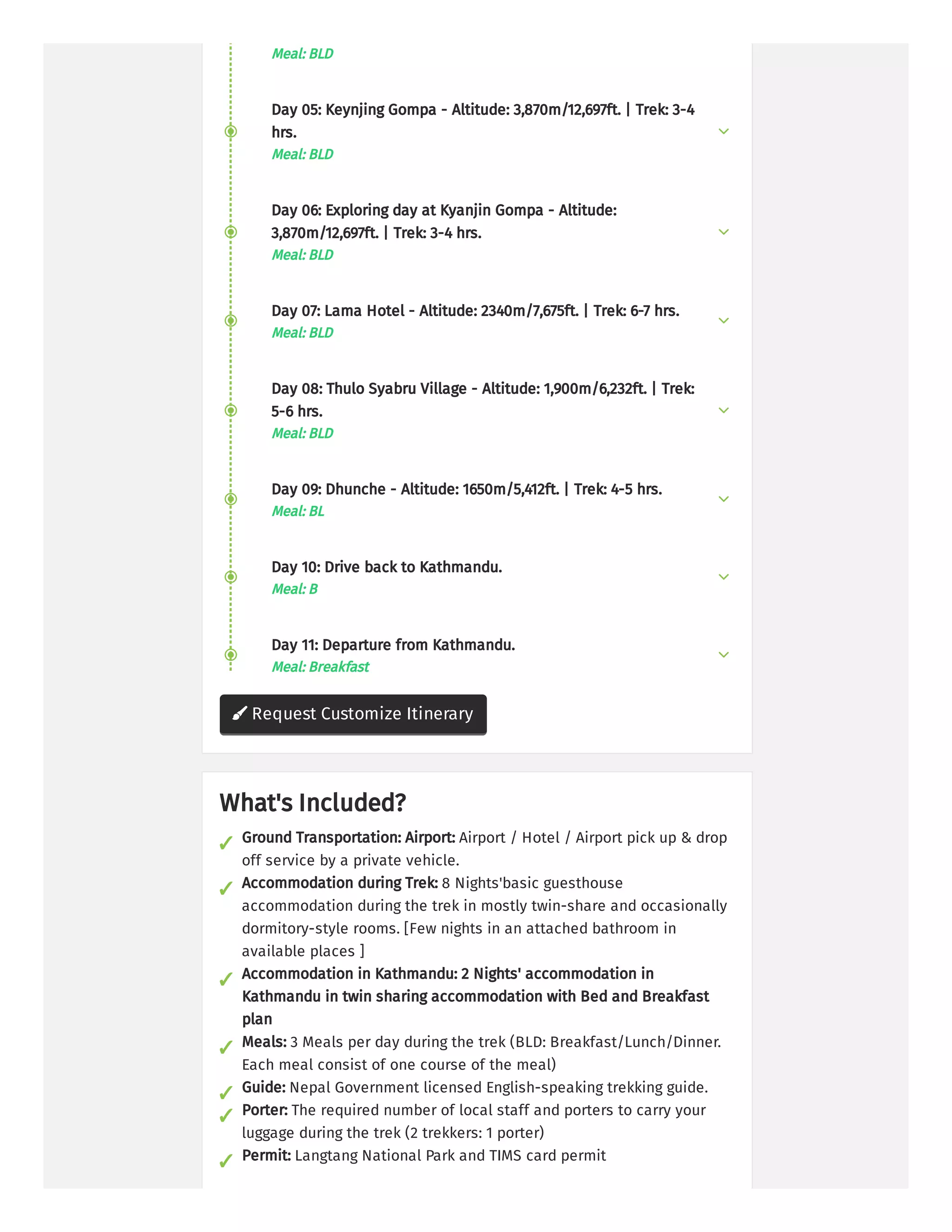 Langtang Valley Trek 11 Days | PDF
