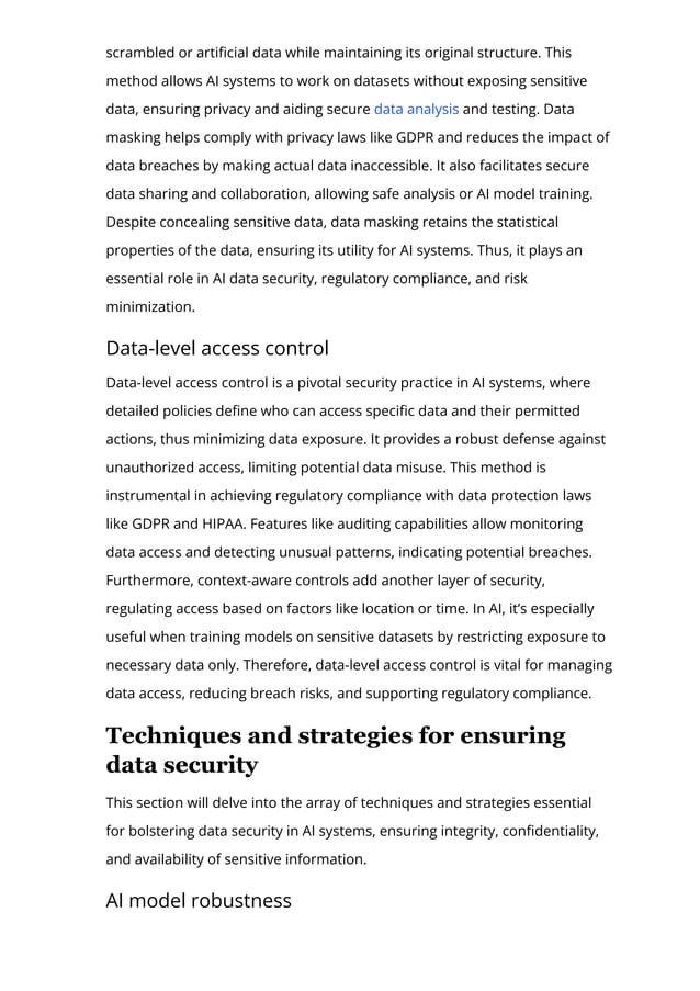 Data security in AI systems | PDF