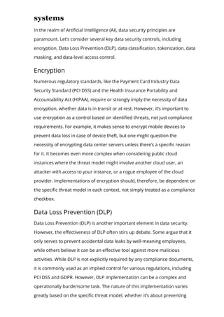 Data security in AI systems | PDF